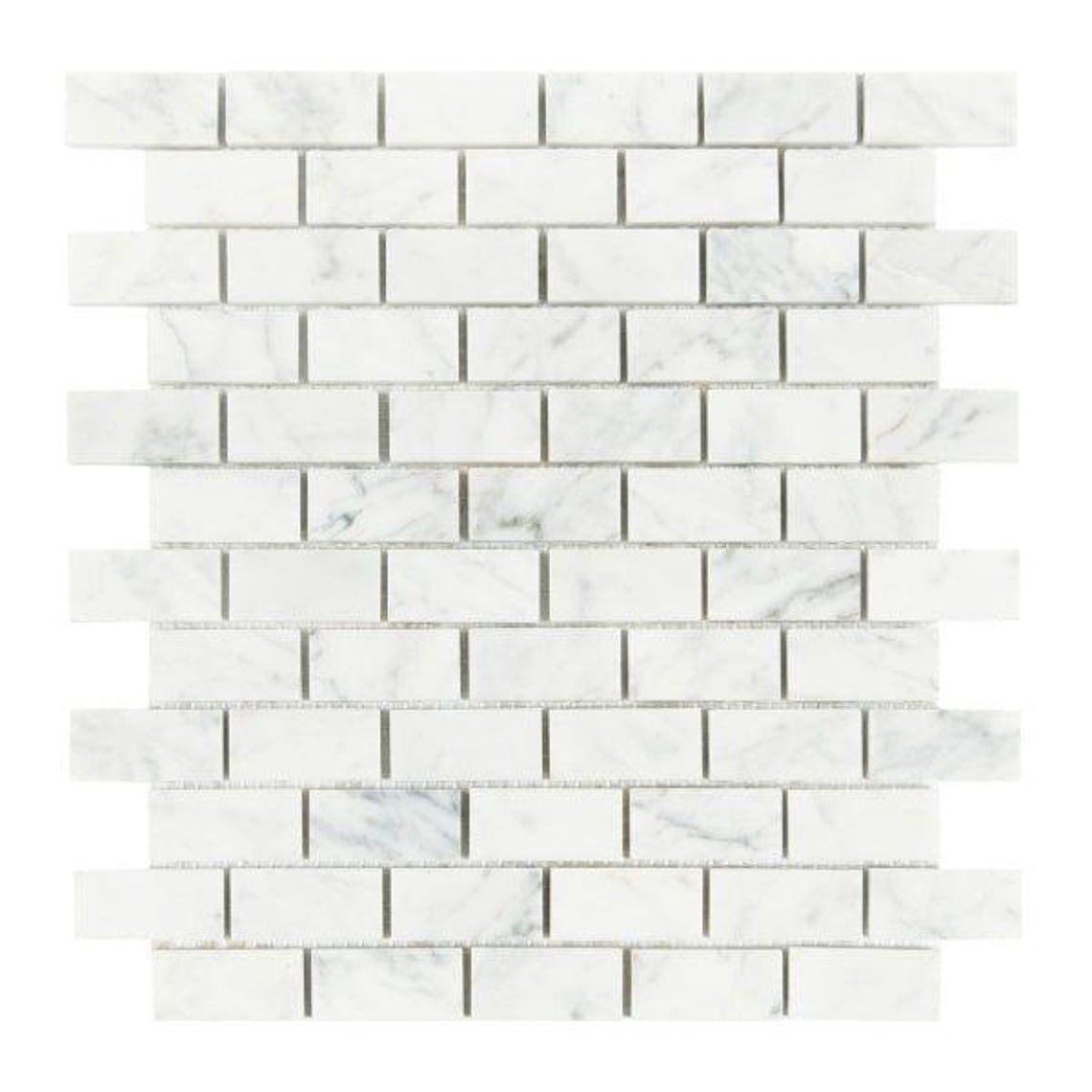 Carrara Italian Brick Mosaic Backsplash and Wall Tile - Etsy