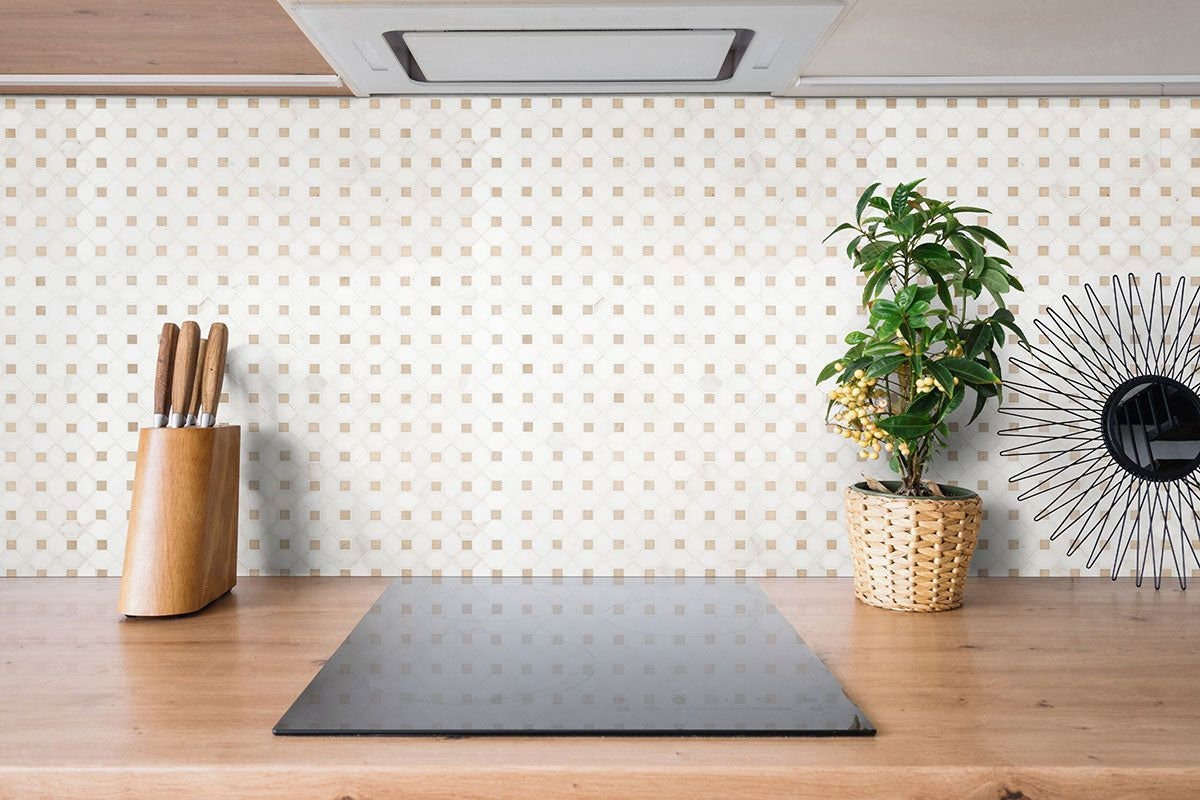 Bianco Dolomite Crema Dotty Pattern Mosaic Wall Tile - Etsy