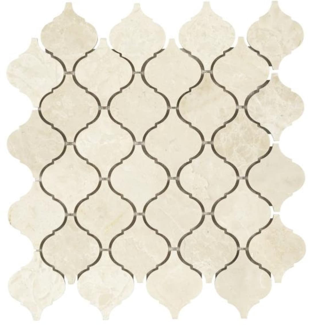 Noble White Cream Arabesque Mosaic Tile - Etsy