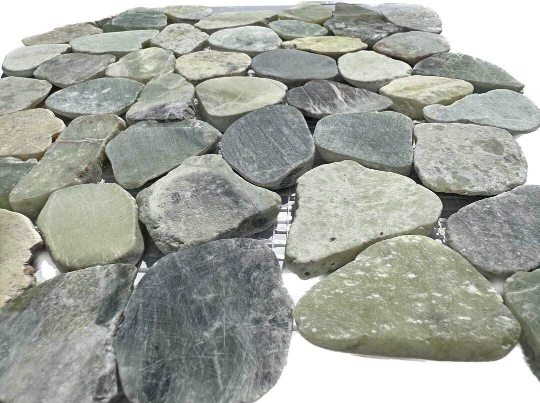 Green Flat Jade Pebble Mosaic 12” X 12” - Etsy