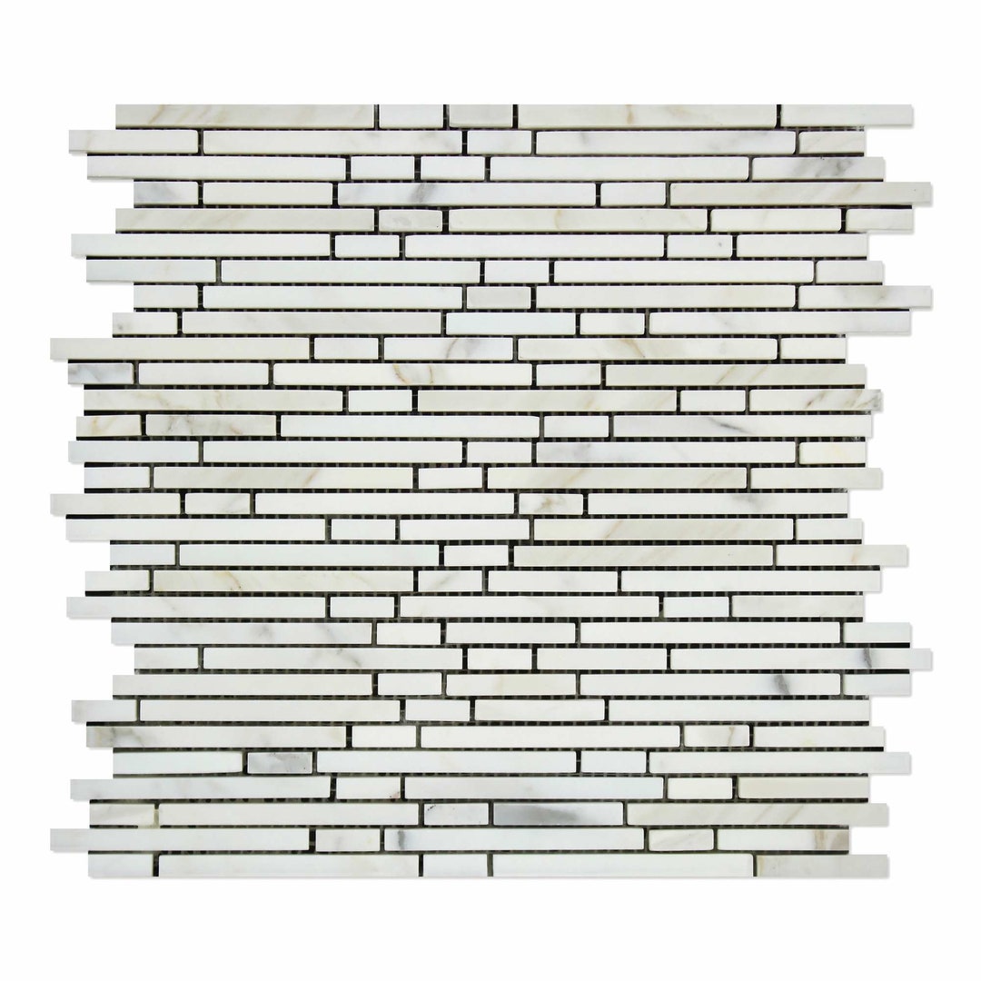 Calacatta Gold Bamboo Sticks Mosaic Backsplash Wall Tile - Etsy