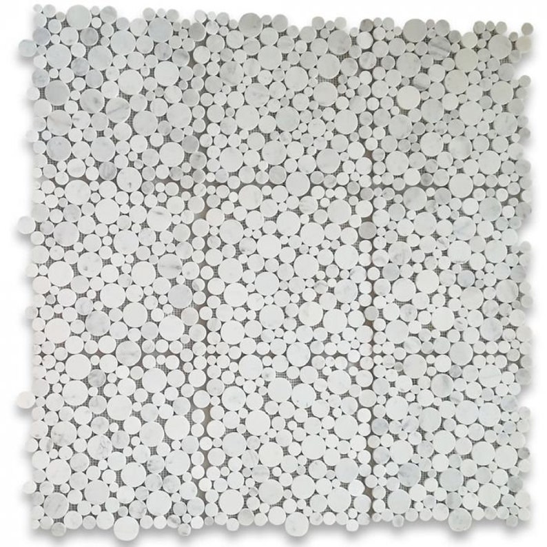 Carrara Italian Bubbles Mosaic Backsplash and Wall Tile - Etsy