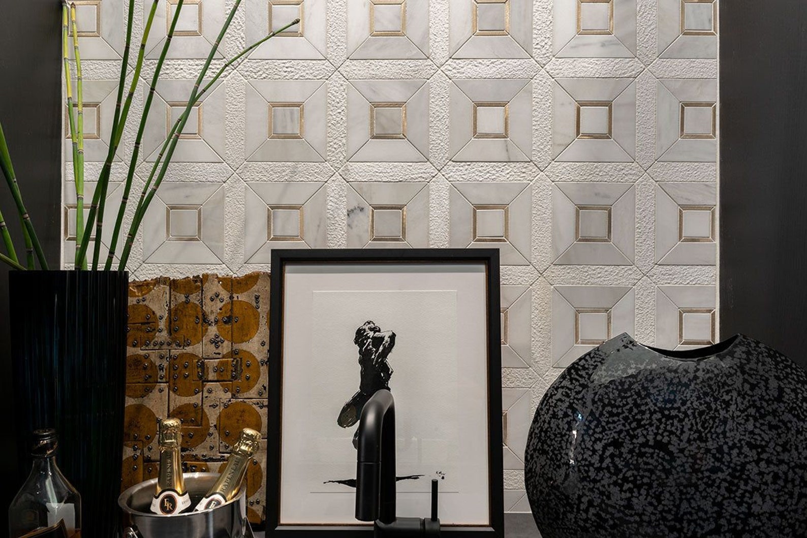 Verona Gold Pattern Mosaic Tile - Etsy