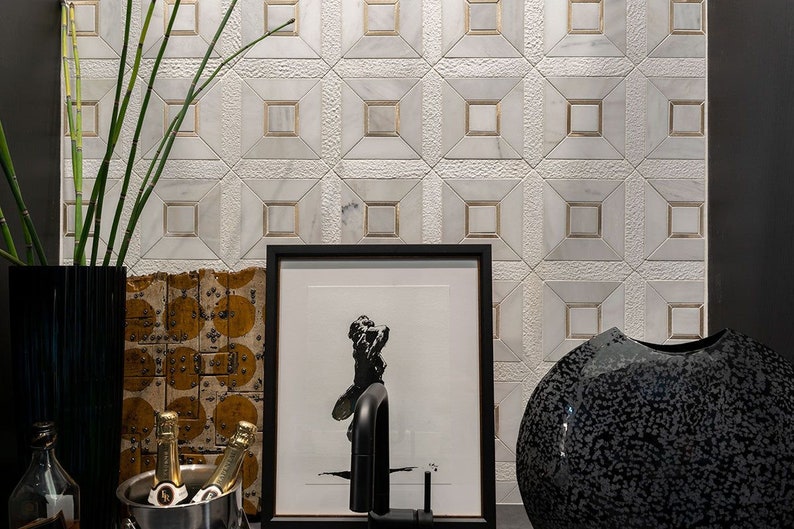 Verona Gold Pattern Mosaic Tile - Etsy
