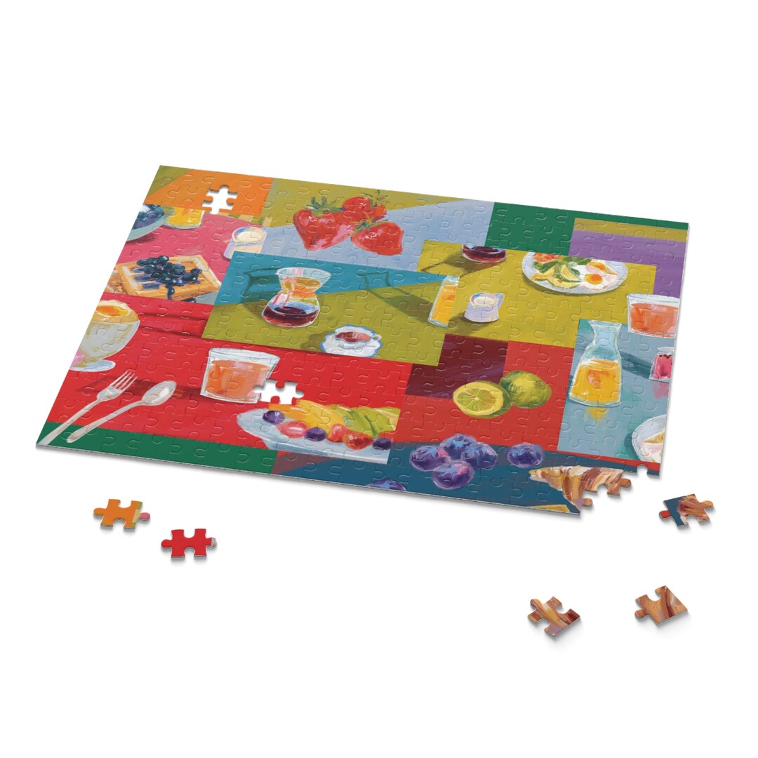 Artsy Breakfast Puzzle Colorful Puzzle Bright Puzzle Unique Puzzle Art ...