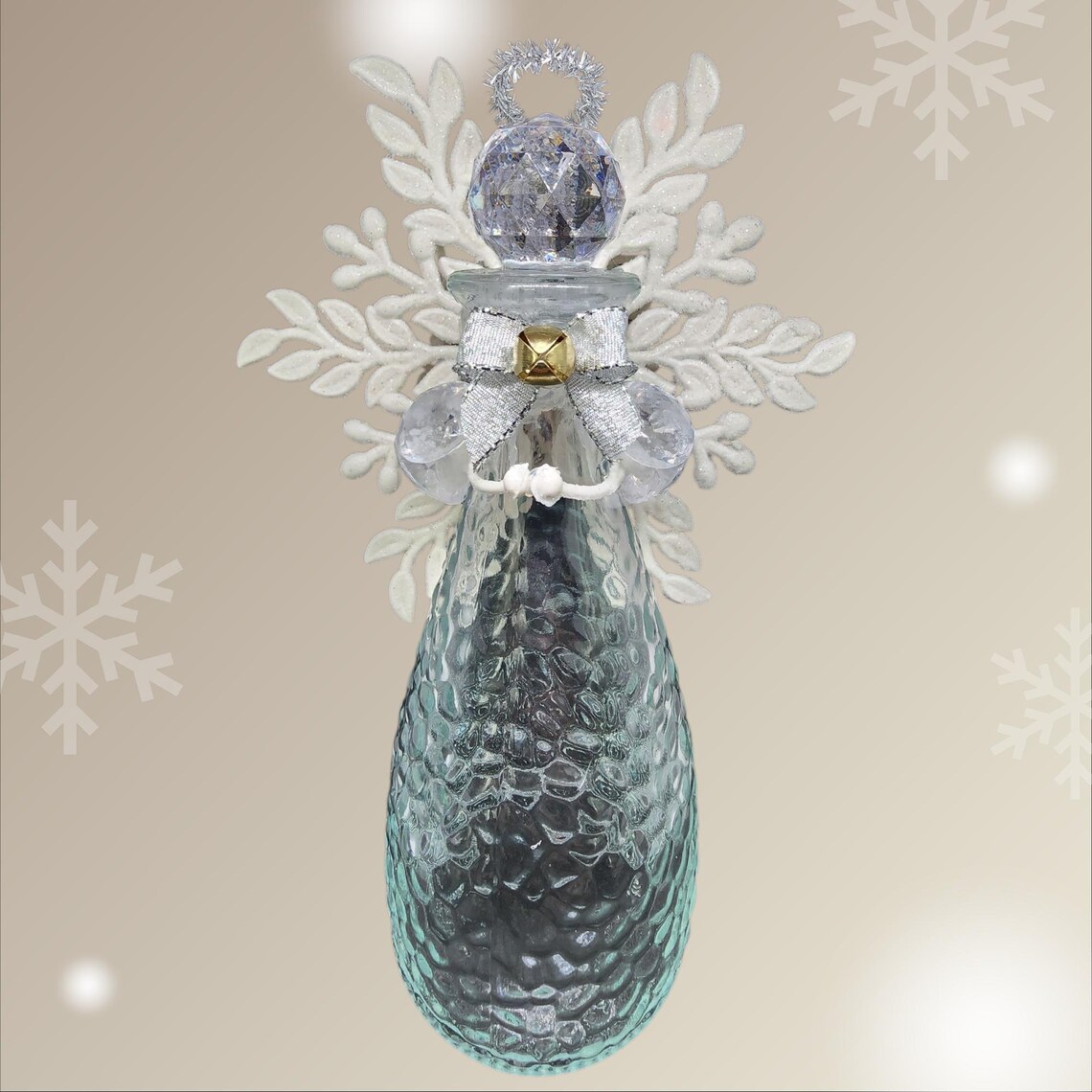Glass Angel Figurine, Christmas Display, 9" Tall - Etsy