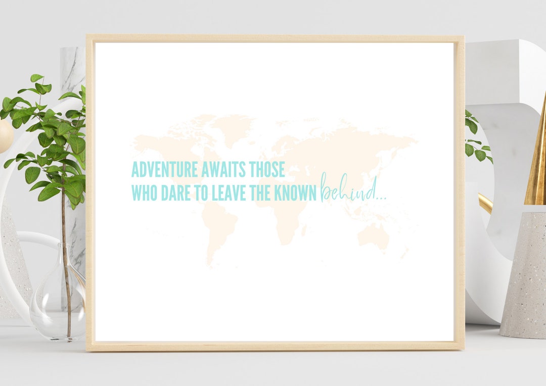 Adventure Awaits World Map Poster, World Map Wall Art, World Map Art ...