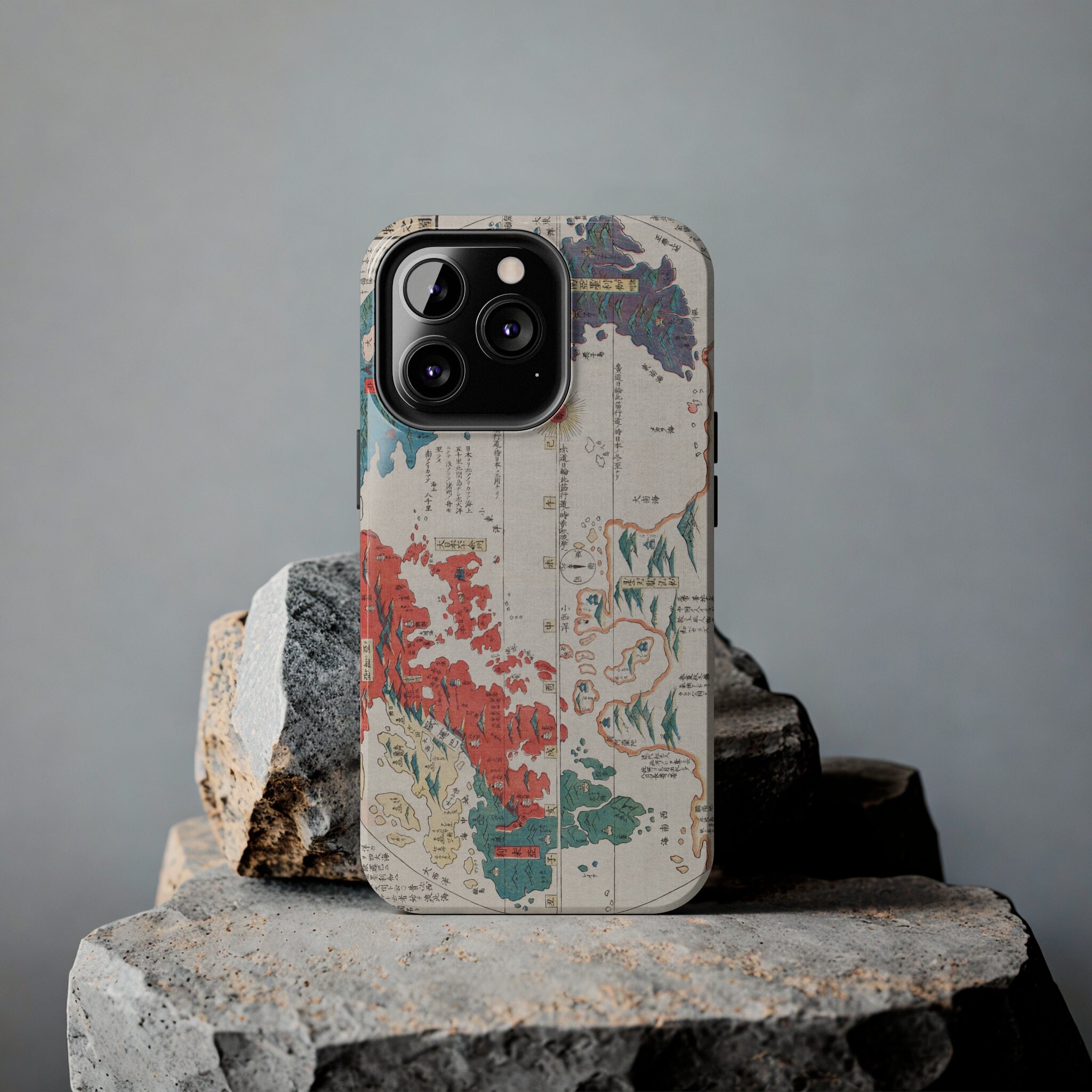 Vintage Japanese World Map Phone Case, Antique Japanese Phone Case ...