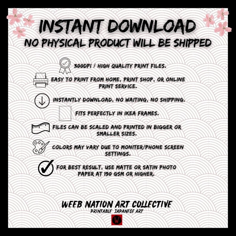 Floral Wall Art Japanese PRINTABLE Set of 3 Japanese - Etsy