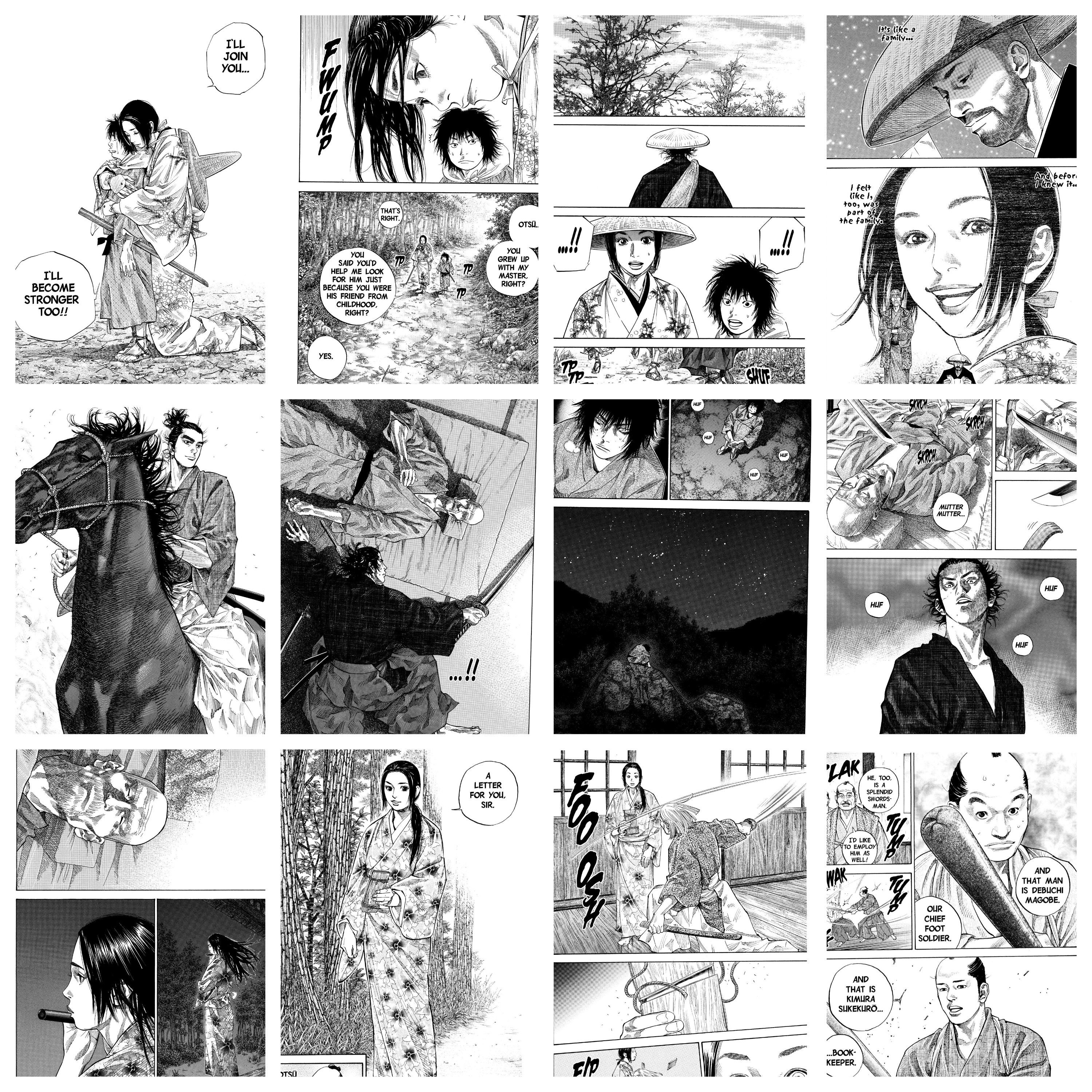Vagabond Manga Panel Collage Kit: Anime Room Decor (1556 Pcs) (digital ...