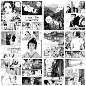 Vagabond Manga Panel Collage Kit: Anime Room Decor (1556 Pcs) (digital ...