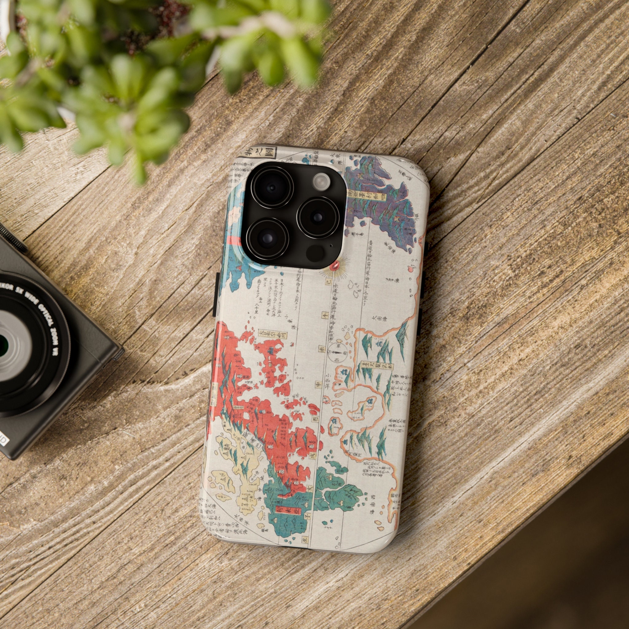 Vintage Japanese World Map Phone Case, Antique Japanese Phone Case ...