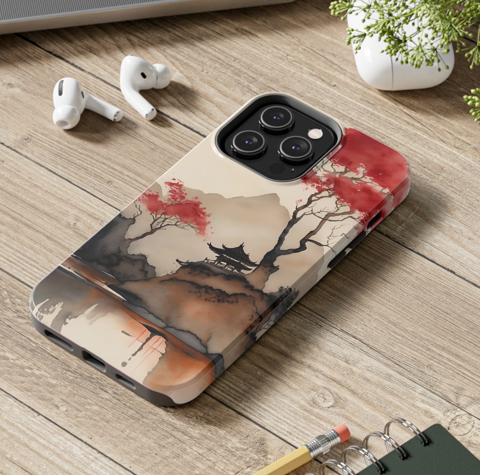 Japanese Sepia Ink iPhone Cases, Ancient Japan, Protective Phone Case ...