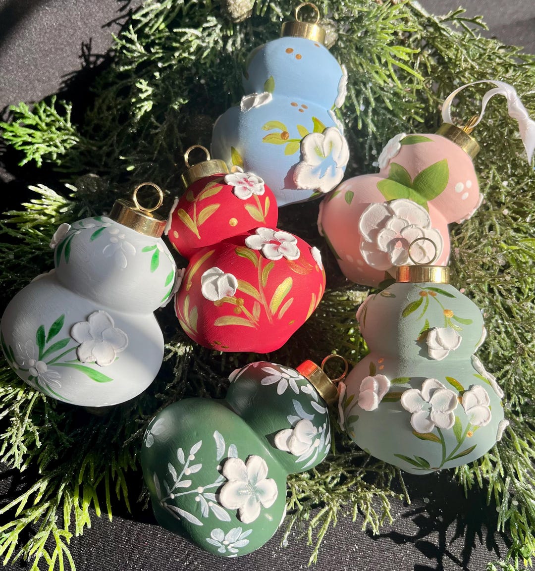 Fancy Ceramic Textured Christmas Ornaments, Christmas Decor, Ornament ...