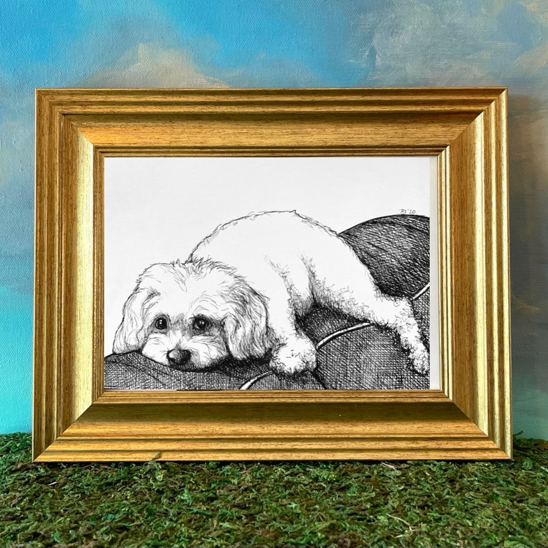 Custom Pen & Ink Dog Portrait on Paper 5x7 Inches (unframed) - Etsy