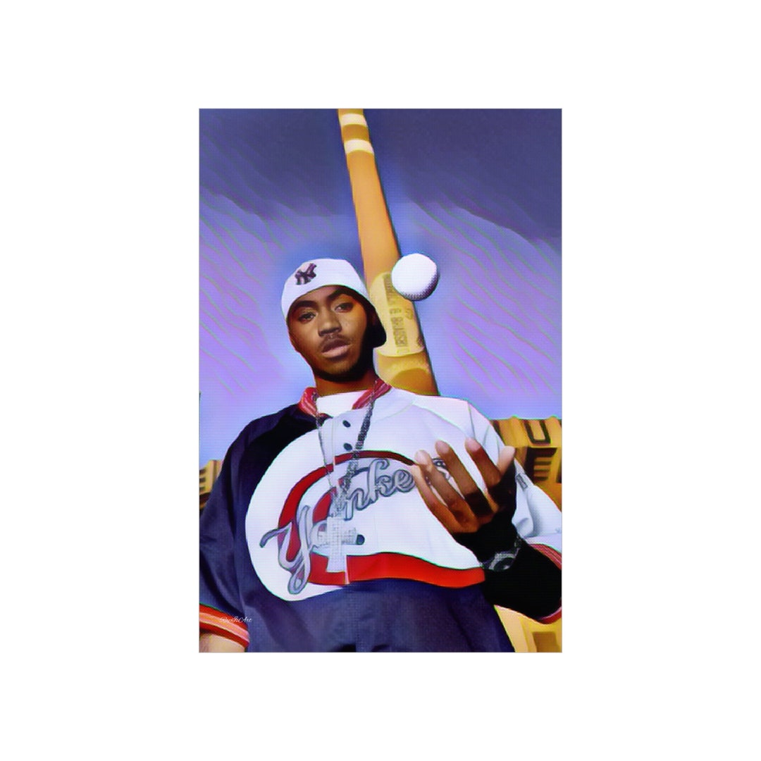 Hip Hop WALL ART, RAPPER Poster, Cool Paintings, Nasir Bin Olu Dara ...