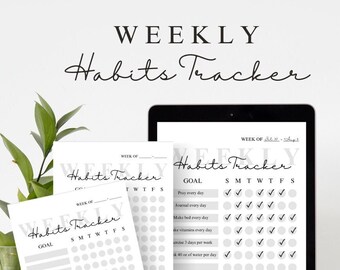 Weekly Healthy Habits Tracker - Etsy