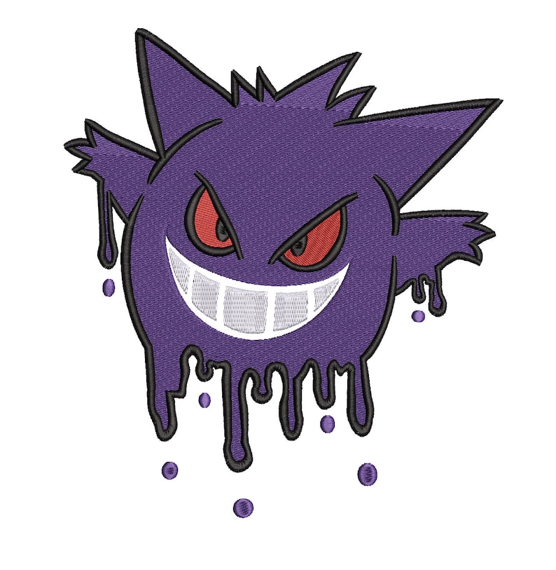 POKEMON gengar Embroidery Design Files Cartoon Movie Design for ...