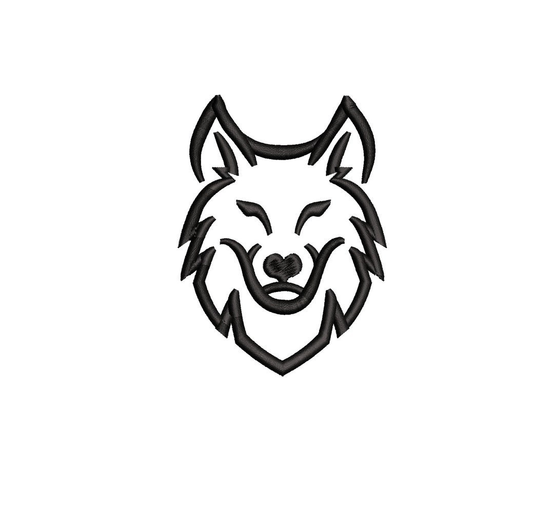 Wolf Line Art Embroidery Design Files- Animal Design for Embroidery ...