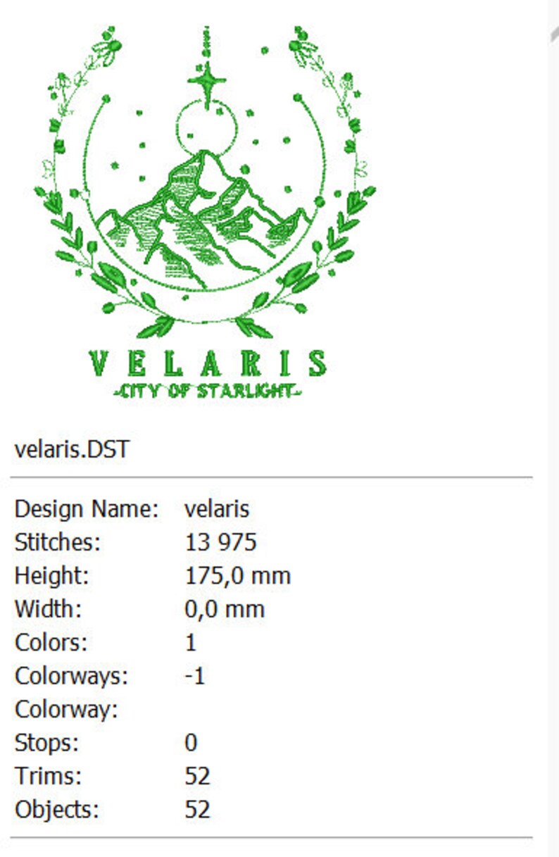 ACOTAR Velaris based on Book Embroidery Design Files Fantasy Book ...