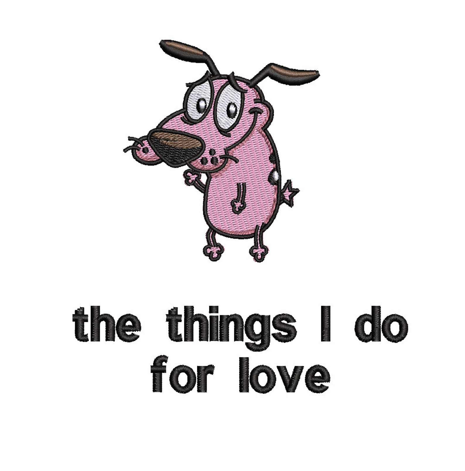 Courage the Dog Embroidery Design Files- Cartoon Famous Dog Design for ...