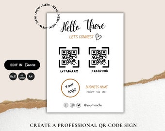 Custom Business Review Sign, QR Code Review Us Sign Template, Scan to ...