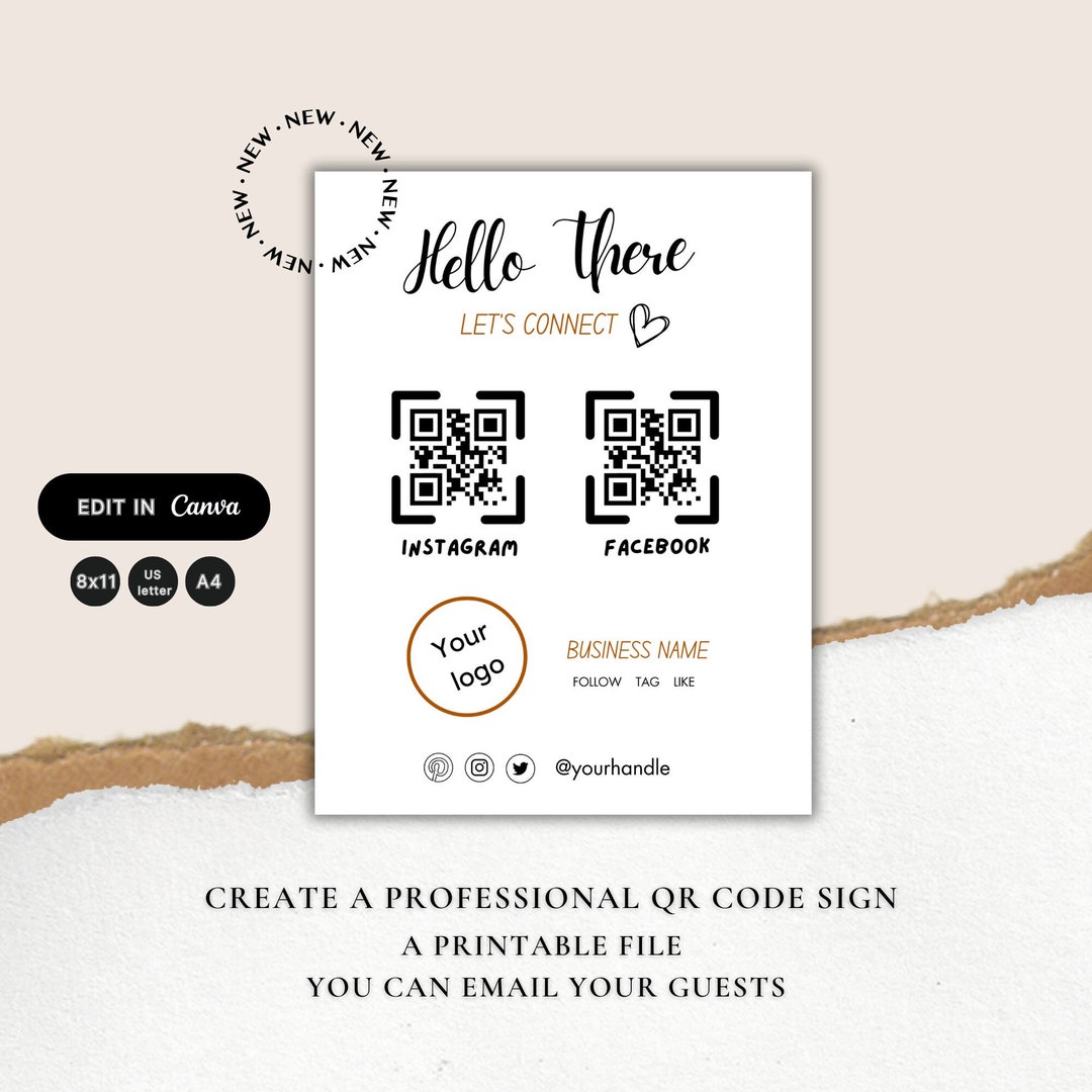 QR Code Sign Template, Scan to Pay Sign, Payment Sign, Social Media ...