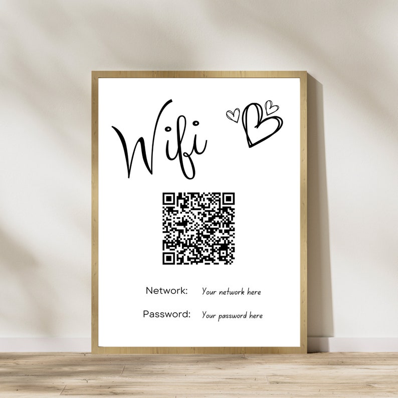 Wifi QR Code Sign, Printable Wifi Sign, Wifi Password Sign, Editable ... Wifi QR Code Sign, Printable Wifi Sign, Wifi Password Sign, Editable ...