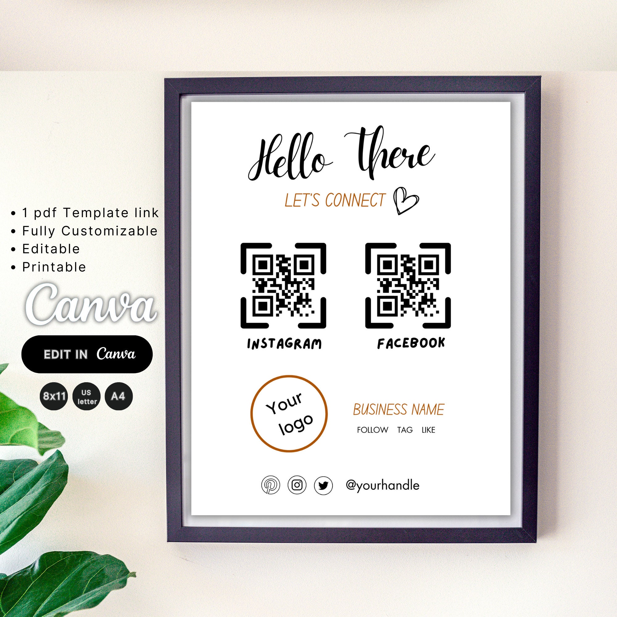 QR Code Sign Template, Scan to Pay Sign, Payment Sign, Social Media ...