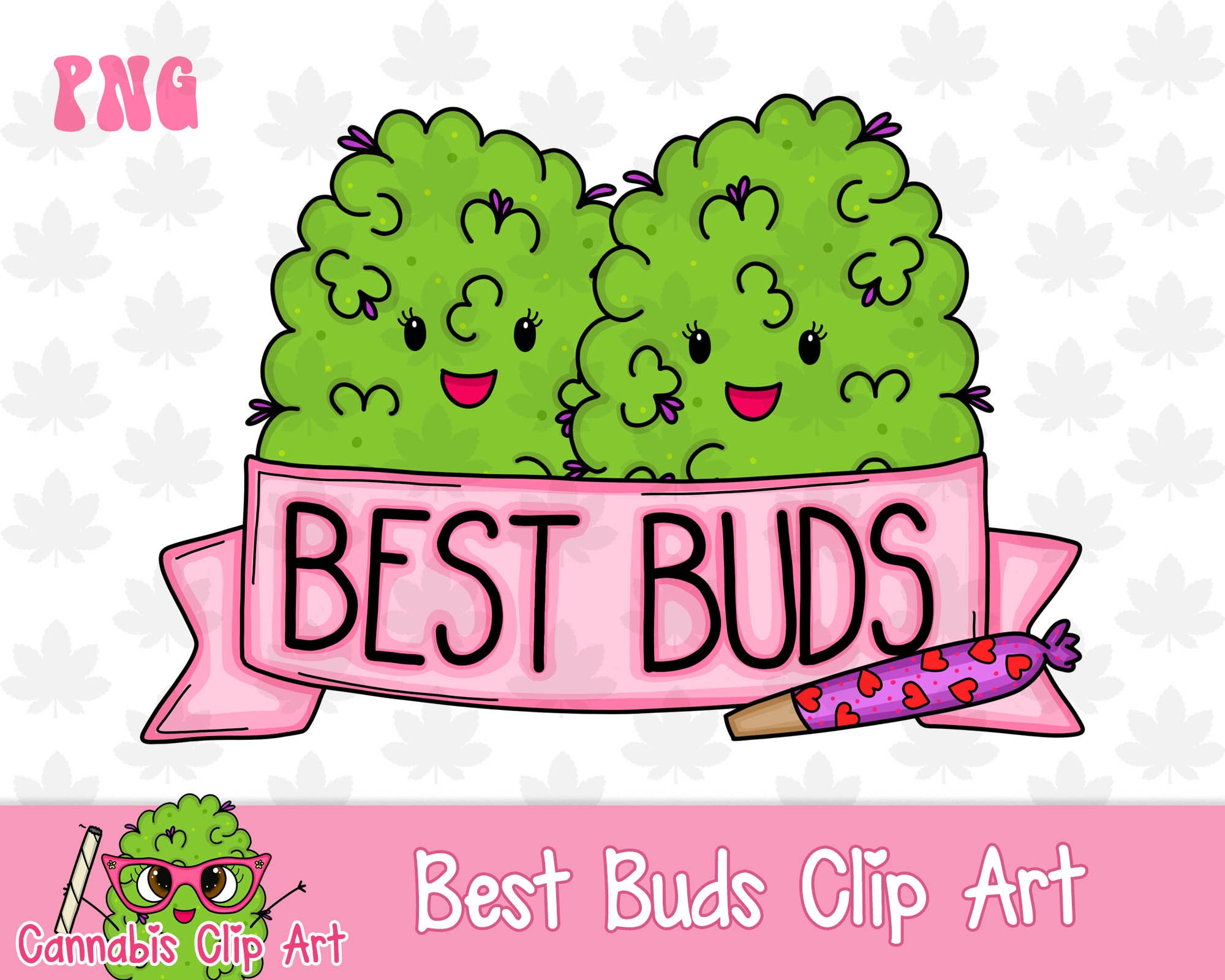Best Buds Clip Art Cannabis Clipart Cute Weed Buds Girly - Etsy Australia
