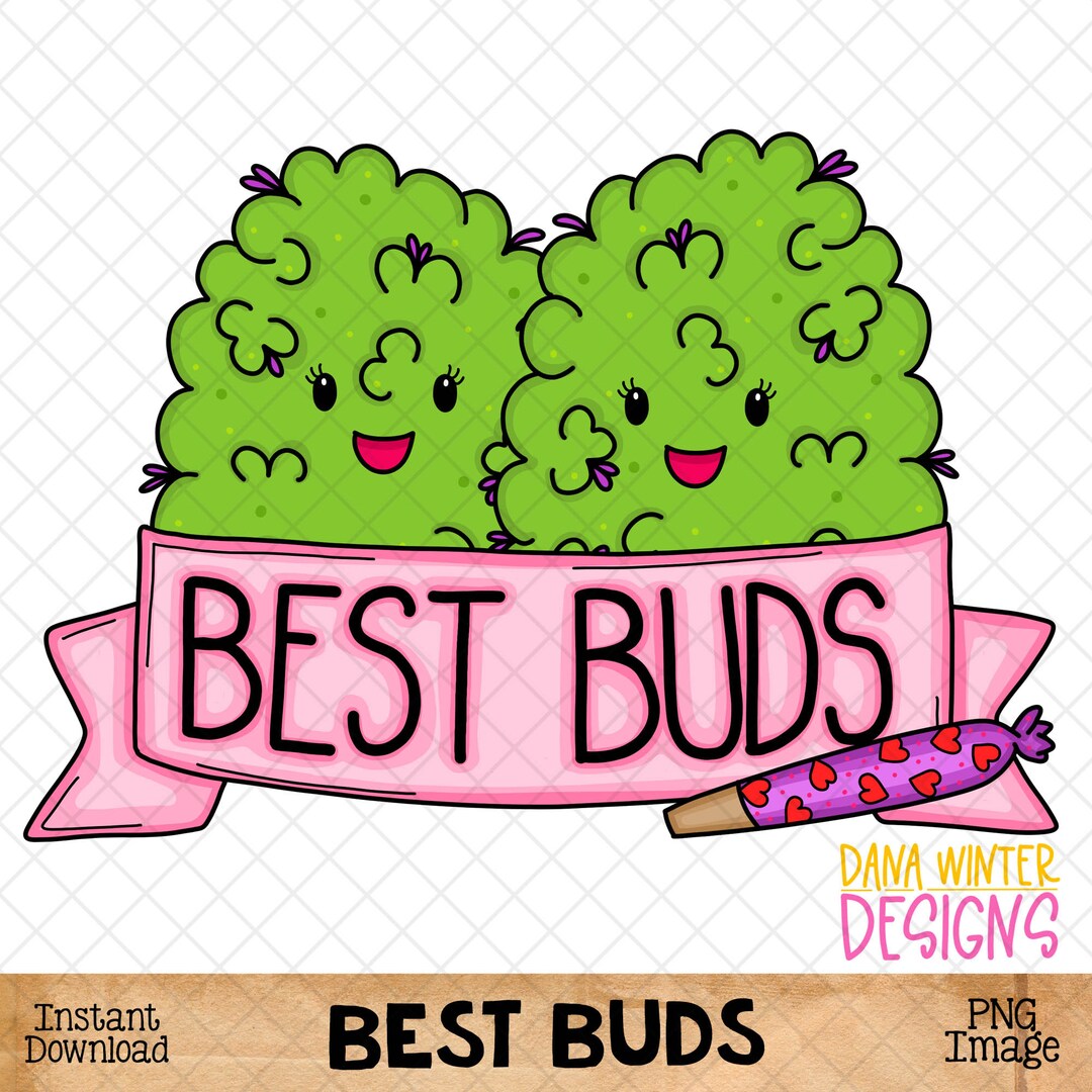 Best Buds Clip Art Cannabis Clipart Cute Weed Buds Girly Stoner Sticker ...