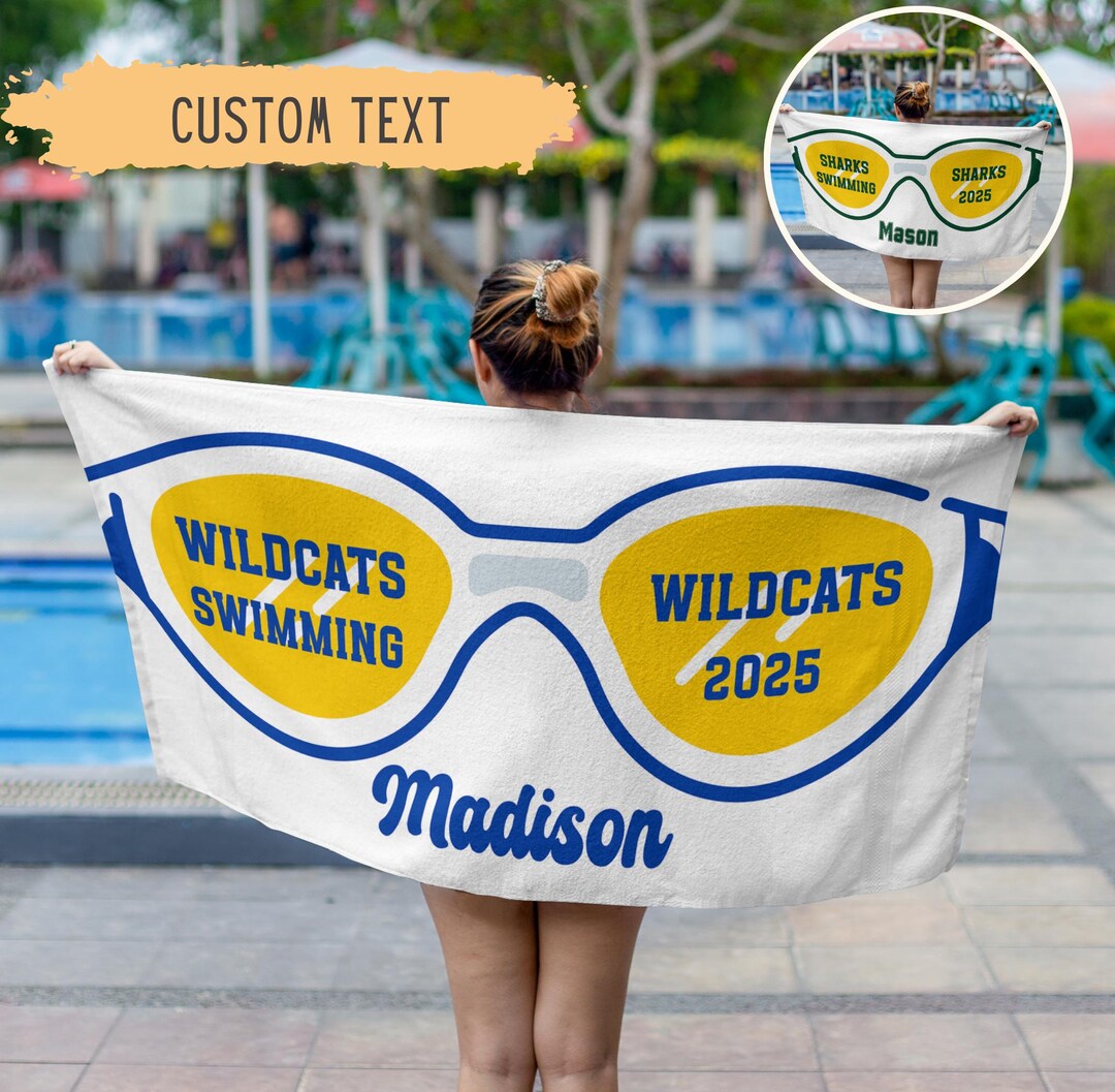 Personalized Swimming Beach Towel,custom Swim Team Pool Towels,swimming ...