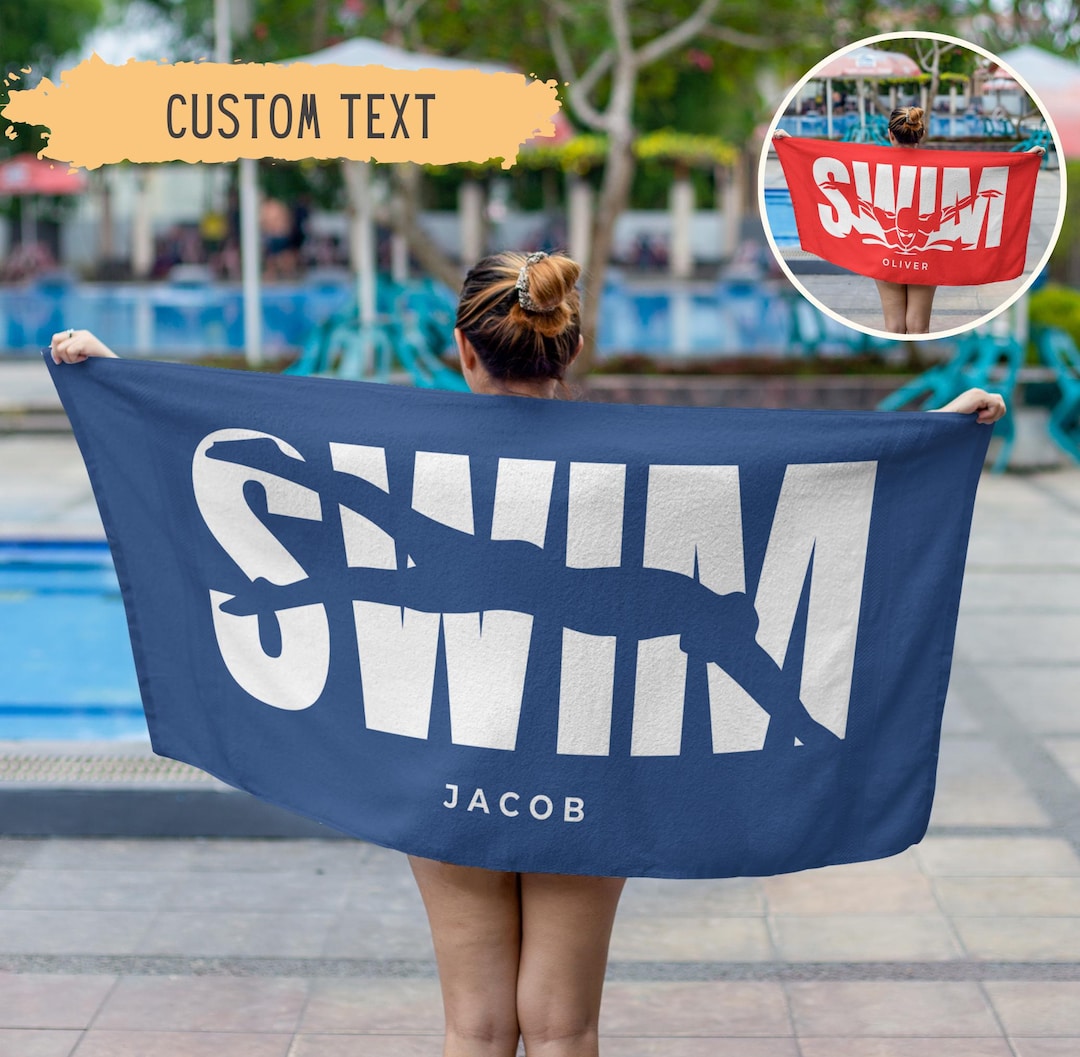 Personalized Swimming Beach Towel,custom Swim Team Pool Towels,gift for ...