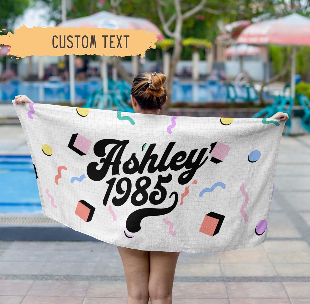 Personalized 80s 40th Birthday Beach Towel,custom Daughter 40th ...