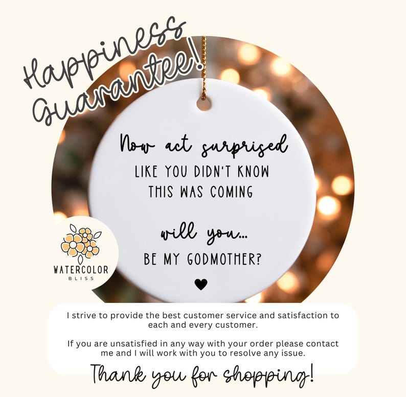 Godmother Ornament, Godmother Proposal Gift, Will You Be My Godmother ...