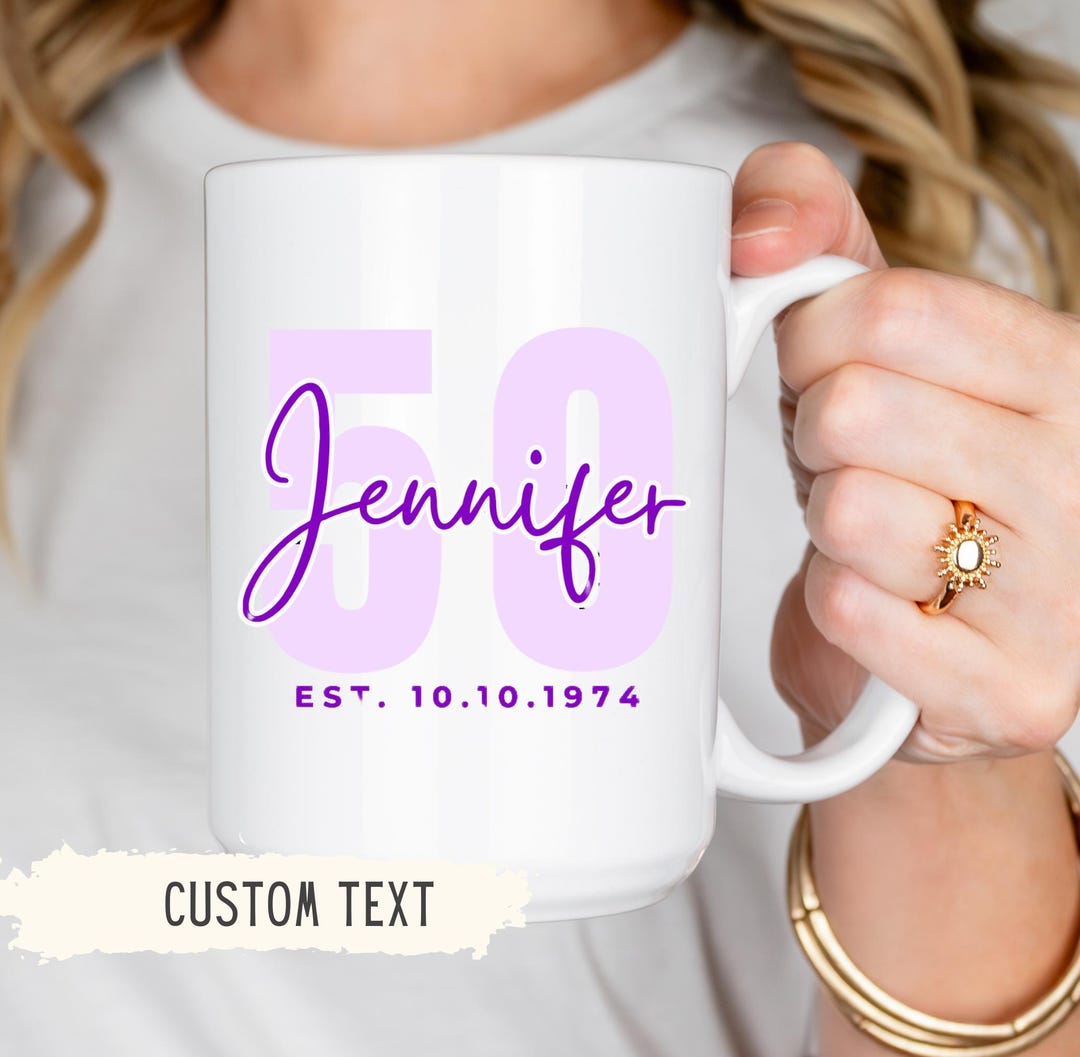 Personalized 50th Birthday Mug,milestone Gift,custom Name & Date,unique ...