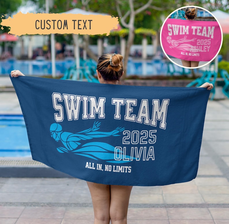 Personalized Swimming Beach Towel,custom Swim Team Pool Towels,gift for ...
