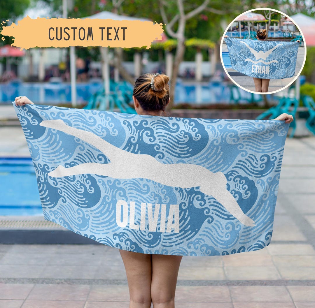 Personalized Swimming Beach Towel,custom Swim Team Pool Towels,gift for ...