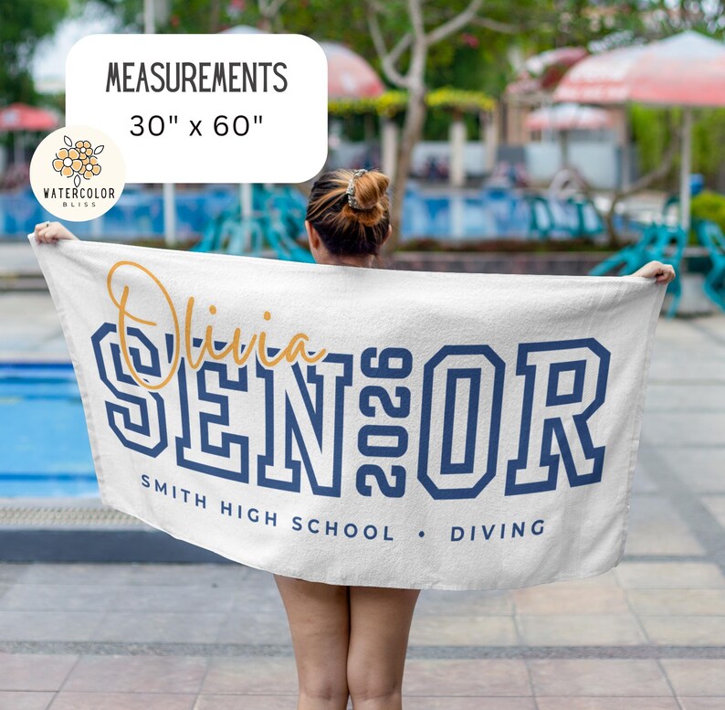 Personalized Diving Beach Towel Custom Diver Senior Night Gifts ...
