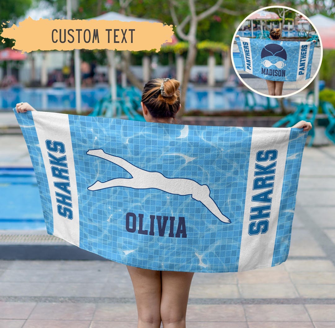 Personalized Swimming Beach Towel,custom Swim Team Pool Towels,swimming ...