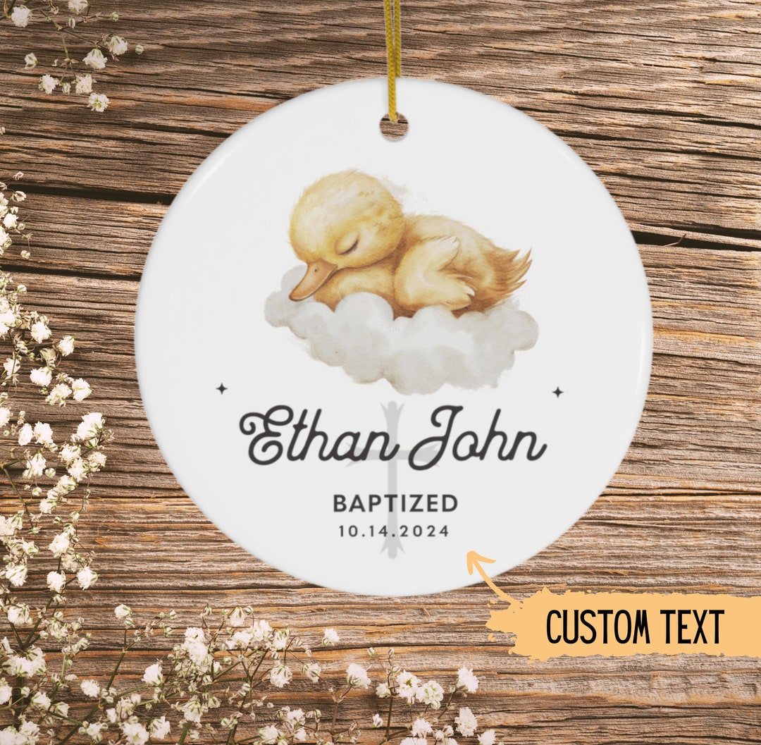 Personalized Duck Baptism Ornament,dedication Gift,christening Gift ...