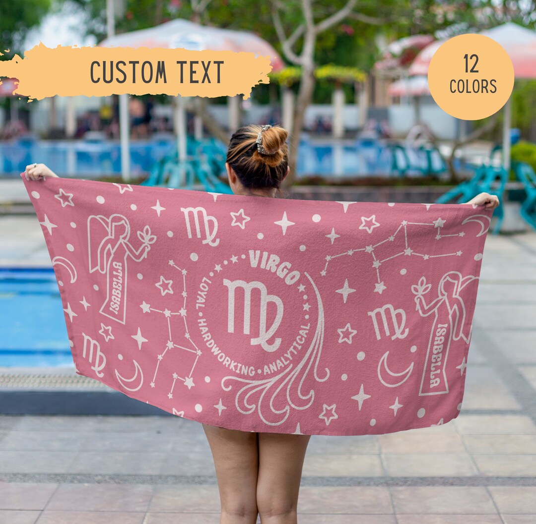 Personalized Zodiac Virgo Beach Towel,custom Astrology Towel,birth ...