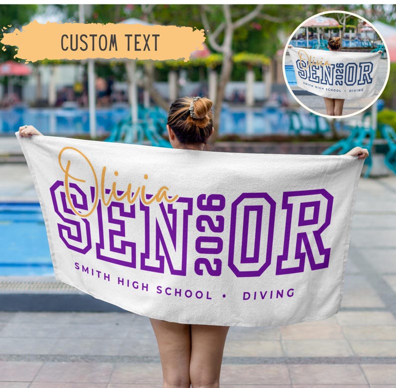 Personalized Diving Beach Towel Custom Diver Senior Night Gifts ...