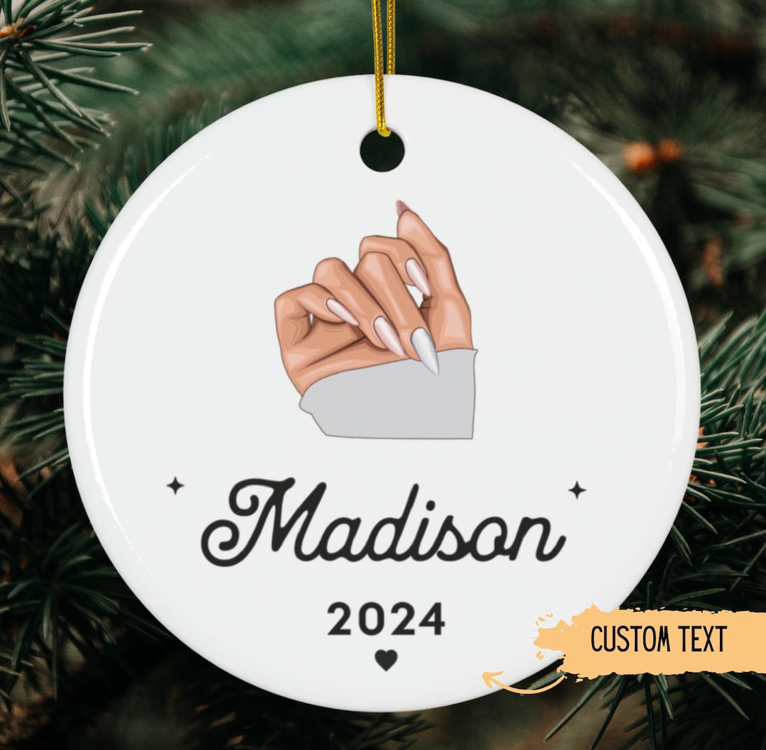 Personalized Nail Artist Ornament,custom Nail Tech Christmas Keepsake ...