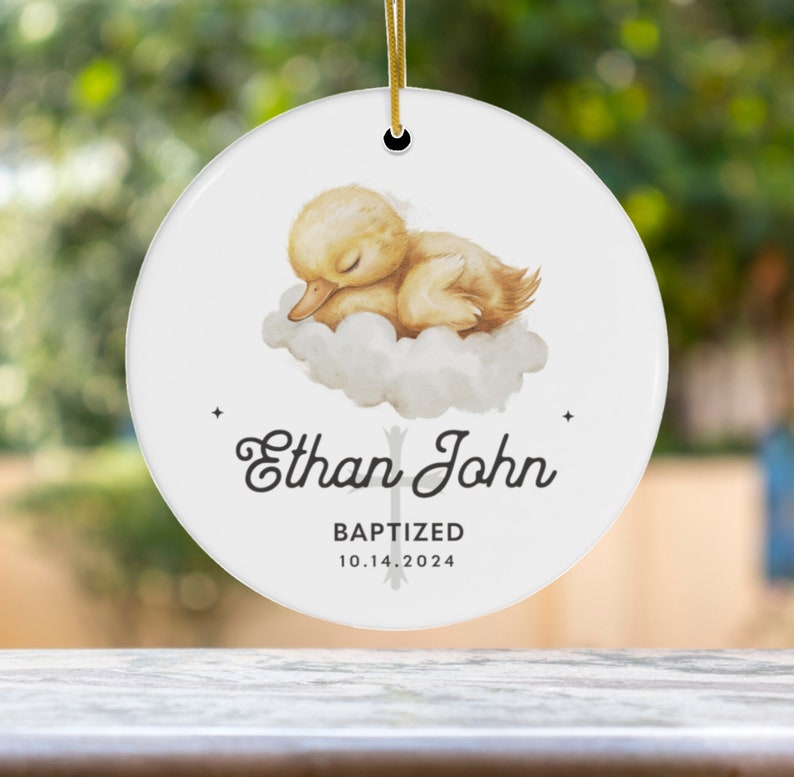 Personalized Duck Baptism Ornament,dedication Gift,christening Gift ...