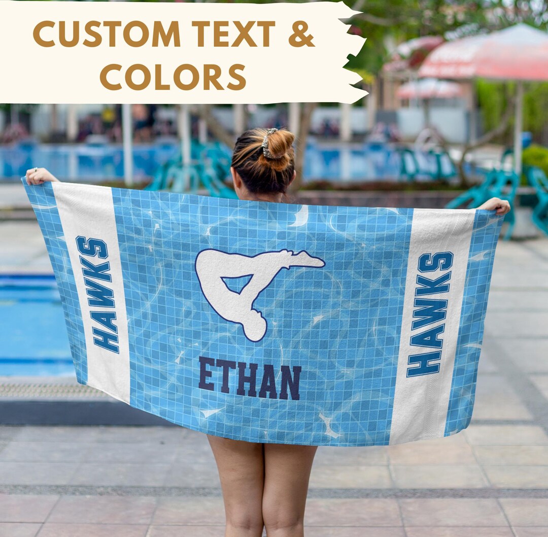 Personalized Diving Beach Towel Custom Diver Senior Night Gifts ...