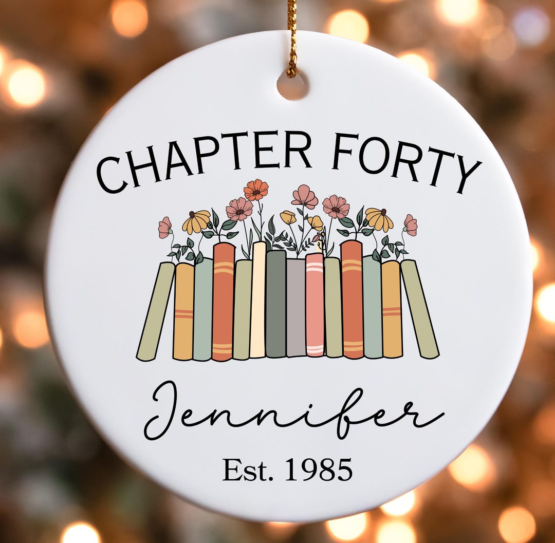 Personalized Chapter 40 Floral Book Ornament,best Gifts for Turning 40 ...