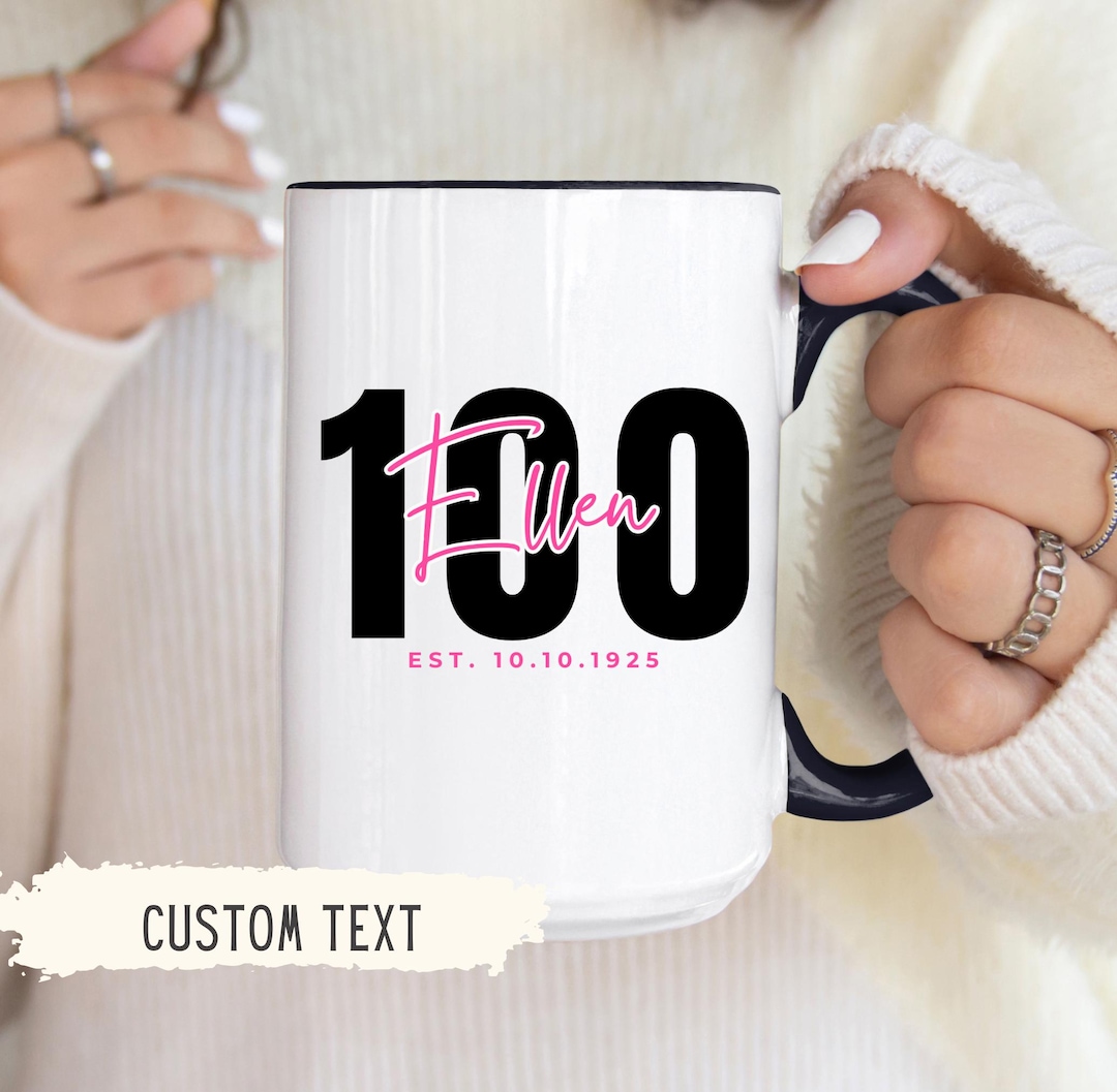 Personalized 100th Birthday Mug,milestone Gift,custom Name & Date ...