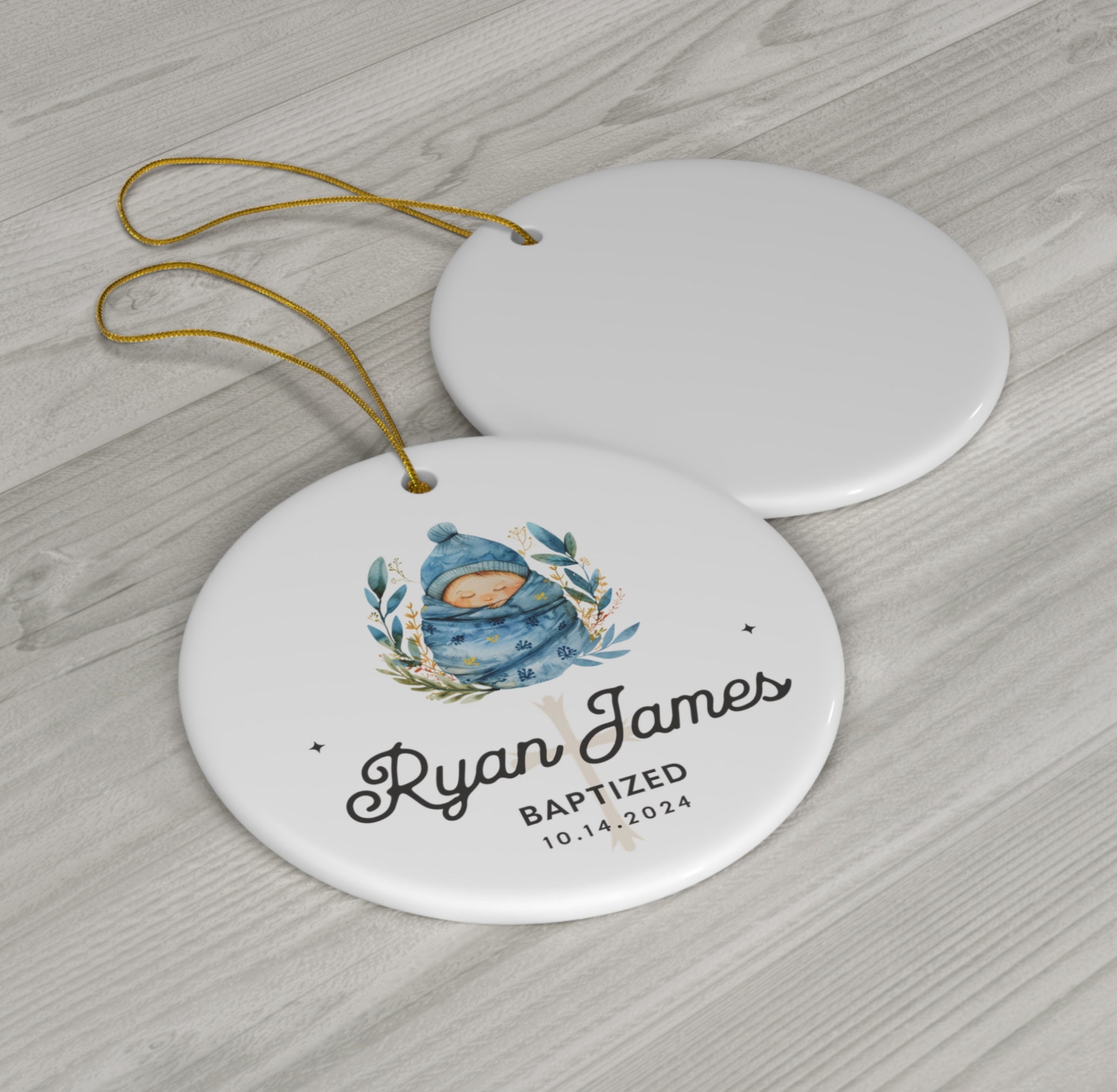 Personalized Baby Boy Baptism Ornament,dedication Gift,baptism Gift ...