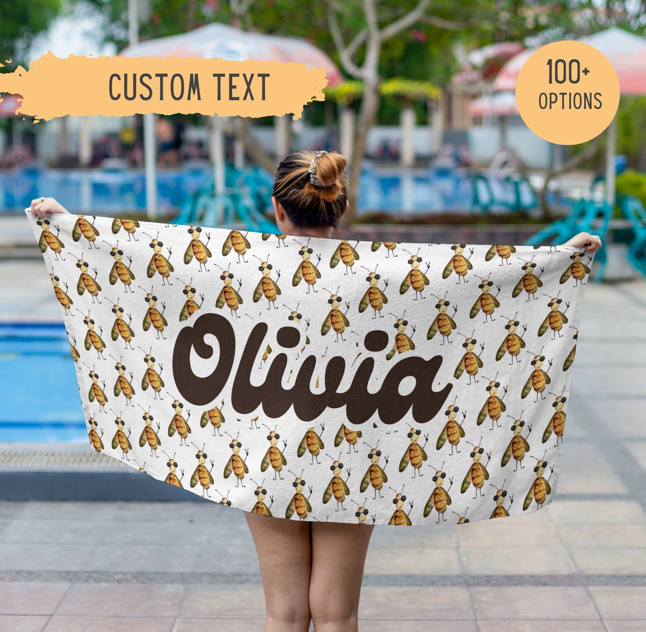 Personalized Insect Beach Towel,funny Bugs Towel,vintage Insect Towel ...